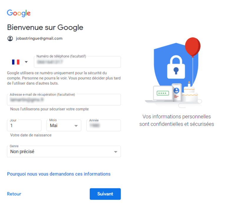 Créer un compte Gmail en 2 minutes