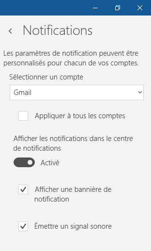 Paramétrer les notifications de nouveaux messages dans Courrier pour ...