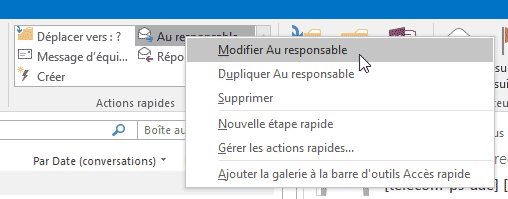 Utiliser et personnaliser les actions rapides dans Outlook